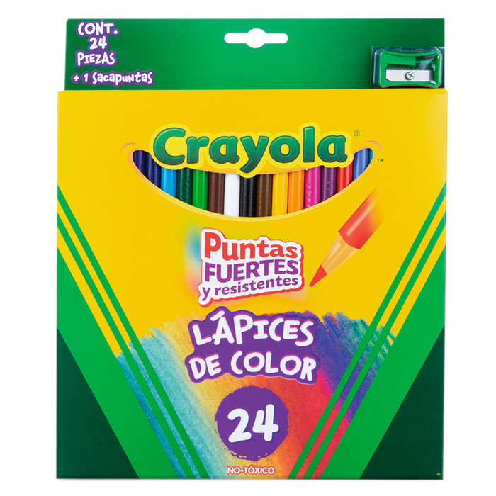 Lápices de Colores Redondos Crayola Puntas Fuertes y Resistentes / 24 ...